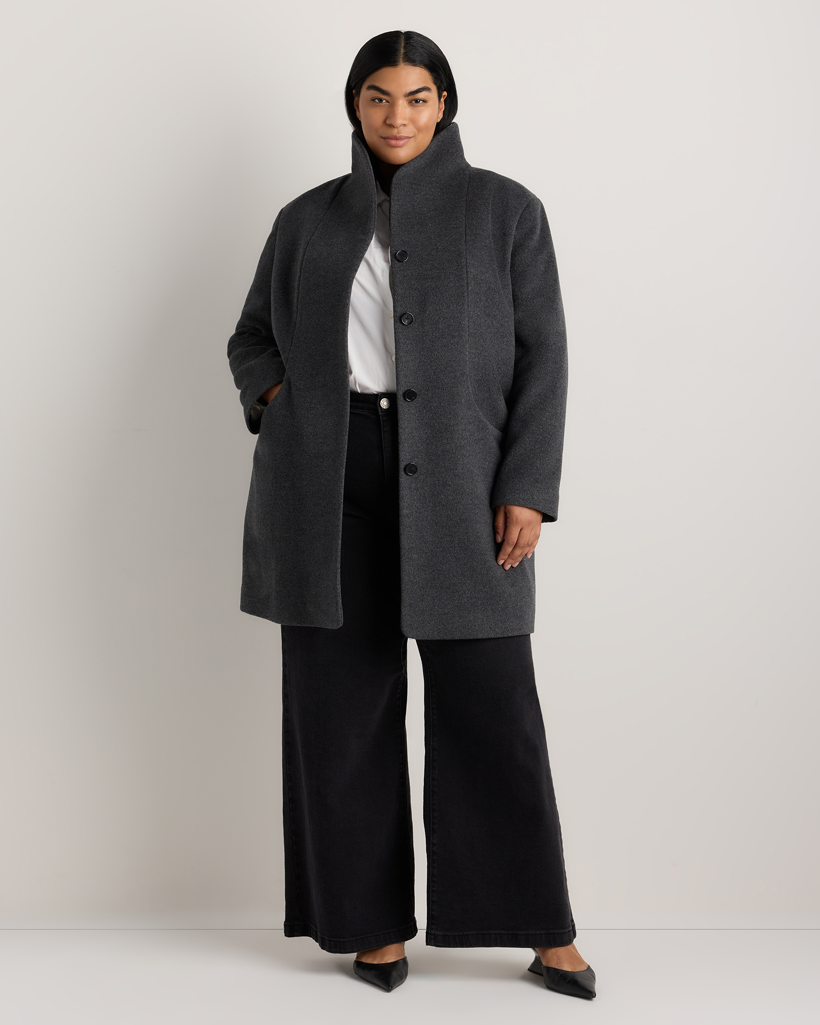 QUINCE Wool Cashmere Cocoon Coat